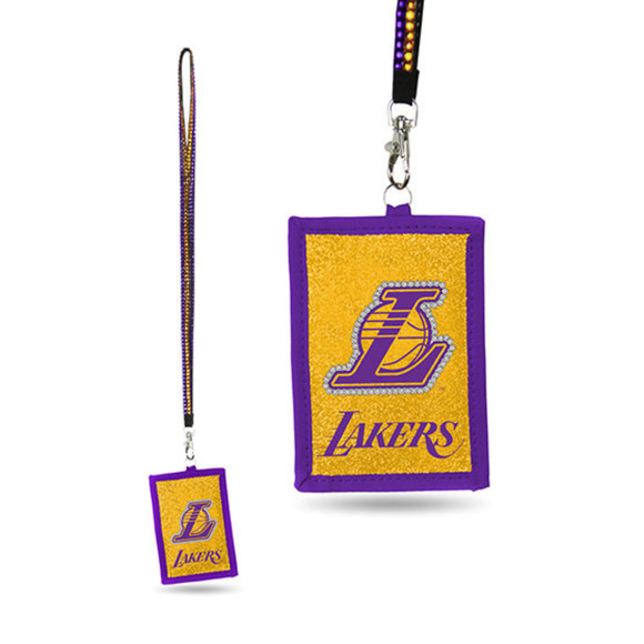 Aminco | Jewelry | Los Angeles Lakers Bling Lanyard Id Wallet | Poshmark